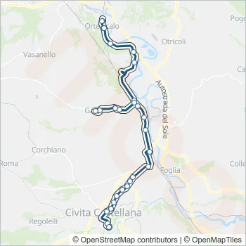 Linea COTRAL: orari, fermate e mappe - Orte | Stazione FS‎→Civita ...