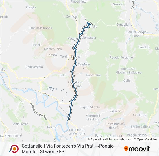 COTRAL Route: Schedules, Stops & Maps - Cottanello | Via Fontecerro Via ...