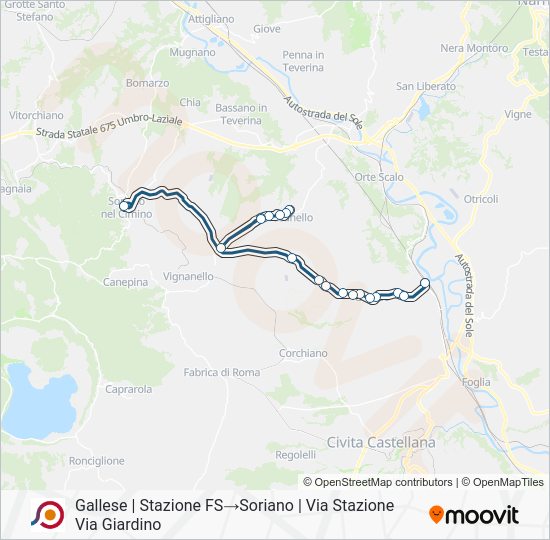 COTRAL Route: Schedules, Stops & Maps - Gallese Staz. FS‎→Soriano | Via ...
