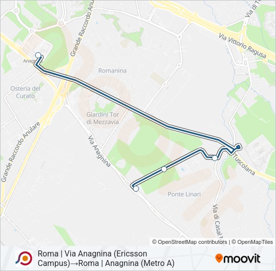 COTRAL Route: Schedules, Stops & Maps - Roma | Via Anagnina (Ericsson ...