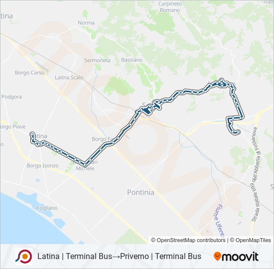 cotral Route: Schedules, Stops & Maps - Latina | Terminal Bus‎→Priverno ...