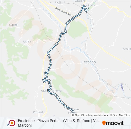 cotral Route: Schedules, Stops & Maps - Frosinone | Piazza Pertini‎→ ...