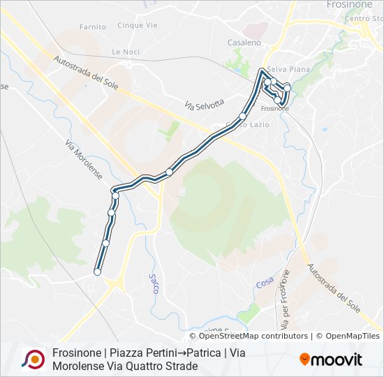 Linea cotral: orari, fermate e mappe - Frosinone | Piazza Pertini‎→ ...
