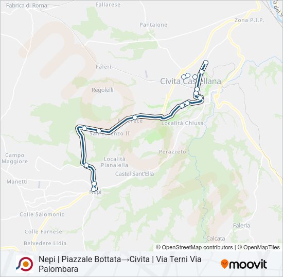 Linea COTRAL: orari, fermate e mappe - Nepi | Piazzale Bottata‎→Civita ...