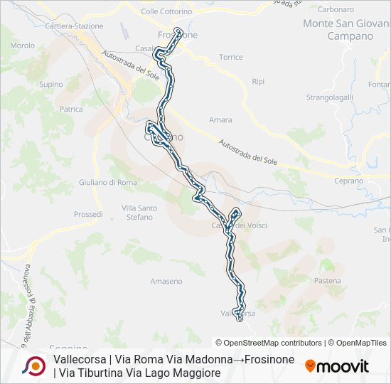 Linea COTRAL: orari, fermate e mappe - Vallecorsa | Via Roma Via ...
