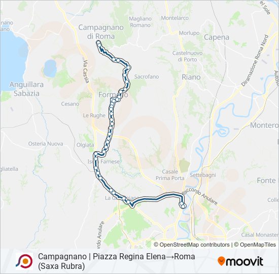 Linea cotral: orari, fermate e mappe - Campagnano | Piazza Regina Elena ...