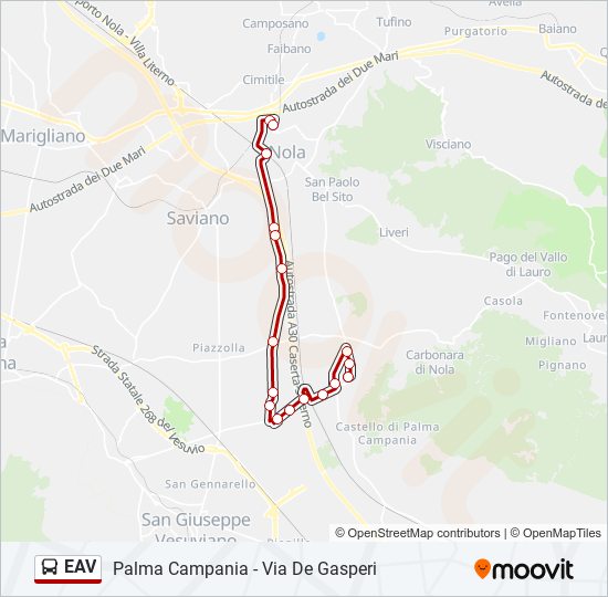 eav Route: Schedules, Stops & Maps - Palma Campania - Via De Gasperi ...