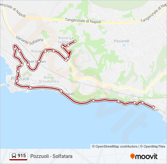 Linea 915: orari, fermate e mappe - Pozzuoli - Solfatara (Aggiornato)