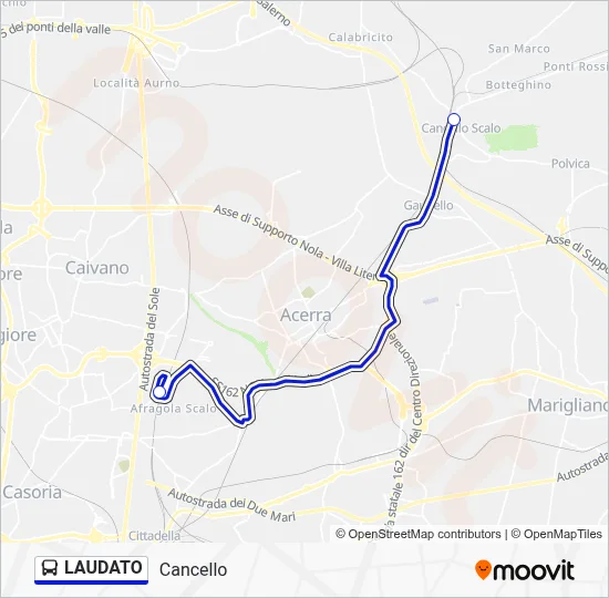 Linea LAUDATO: orari, fermate e mappe - Cancello (Aggiornato)