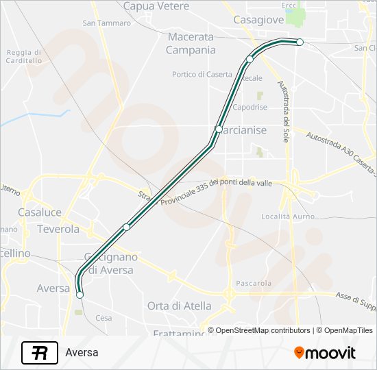 R Route: Schedules, Stops & Maps - Aversa (Updated)