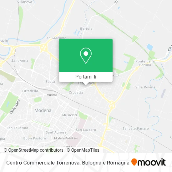 Come arrivare a Centro Commerciale Torrenova a Modena con bus o treno?