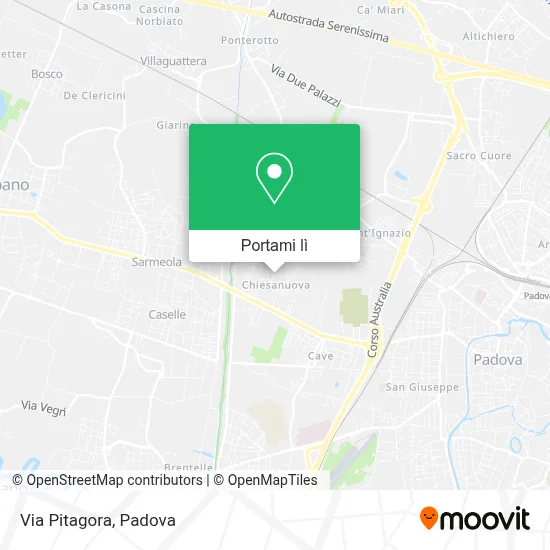 Come arrivare a Via Pitagora a Padova con bus?