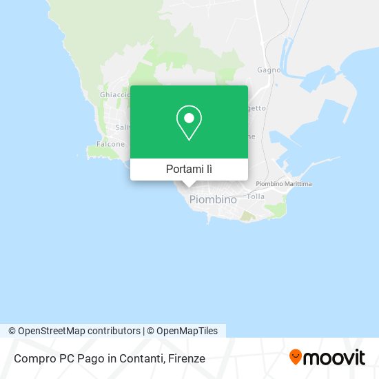 Come arrivare a Compro PC Pago in Contanti a Piombino con Treno o Bus?