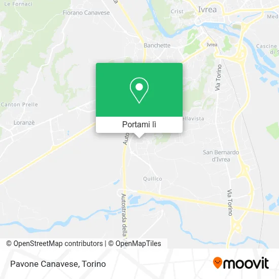 Come arrivare a Pavone Canavese con bus o treno?