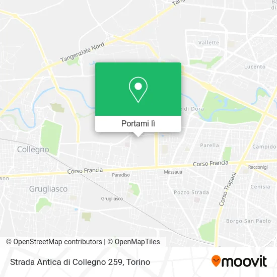 Come arrivare a Strada Antica di Collegno 259 con bus, treno, metro o tram?