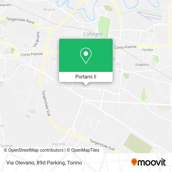 Come arrivare a Via Olevano, 89d Parking a Grugliasco con bus, metro o ...