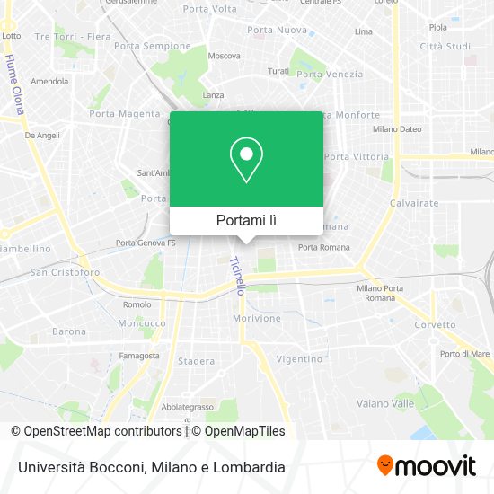 Come arrivare a Università Bocconi a Milano con tram, bus, metro o treno?