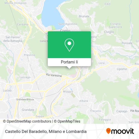 Come arrivare a Castello Del Baradello a Como con bus, treno o navigazione?