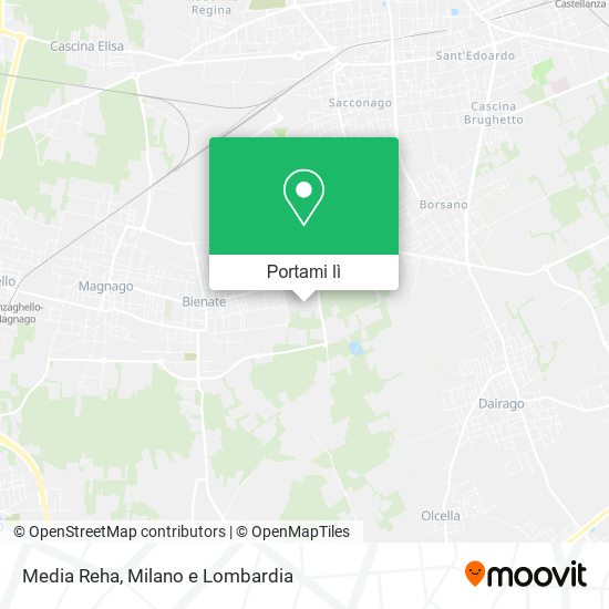 Come arrivare a Media Reha a Magnago con treno, bus, metro o tram?