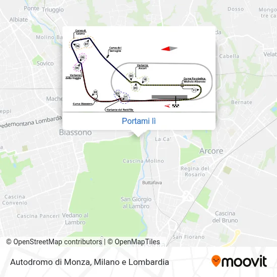 Come arrivare a Autodromo di Monza con bus o treno?