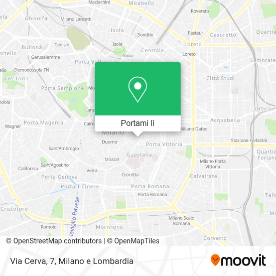Come arrivare a Via Cerva, 7 a Milano con bus, metro, treno o tram?
