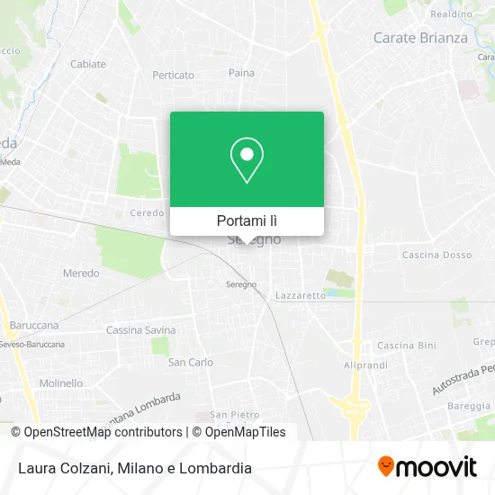 Come arrivare a Laura Colzani a Seregno con bus o treno?