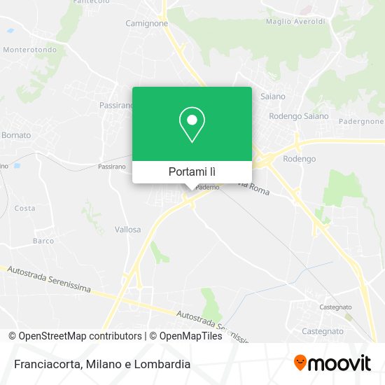 Come arrivare a Franciacorta a Paderno Franciacorta con bus o treno?