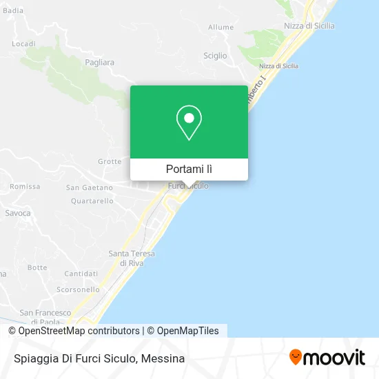 Come arrivare a Spiaggia Di Furci Siculo con treno?
