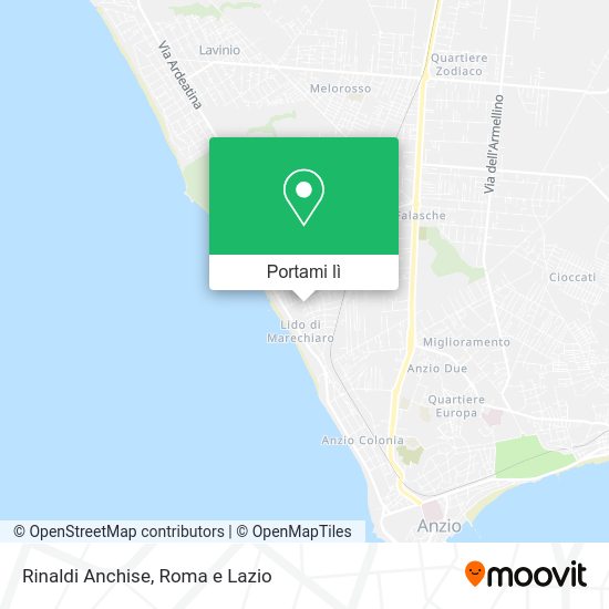 Come arrivare a Rinaldi Anchise a Anzio con bus o treno?