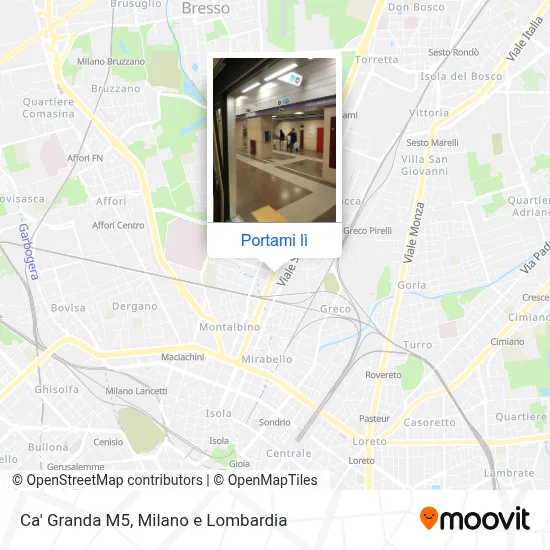 Fermata Ca' Granda M5 - Percorsi, orari e tariffe