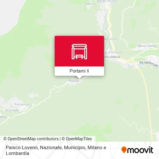 Paisco Loveno, Nazionale, Municipio - Percorsi, orari e tariffe