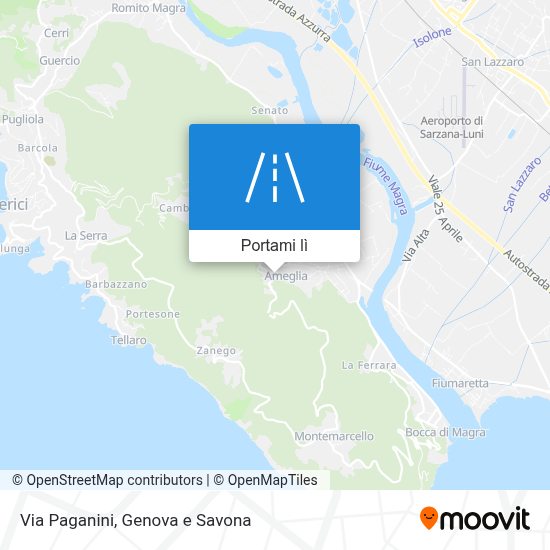 Come arrivare a Via Paganini, Ameglia in bus o treno?