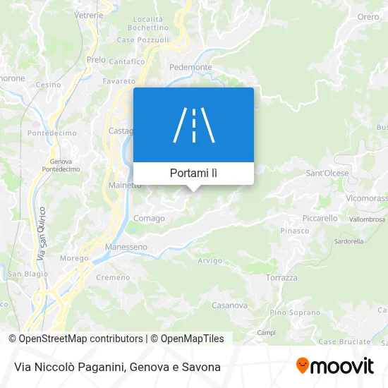 Come arrivare a Via Niccolò Paganini, Sant'Olcese in bus?