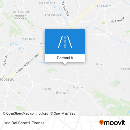 Come arrivare a Via Dei Saretti, Altopascio in bus o treno?