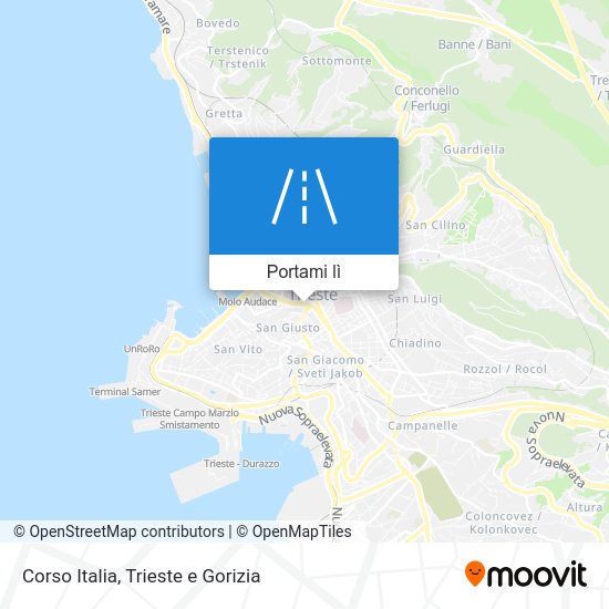 Come arrivare a Corso Italia a Trieste con Bus?