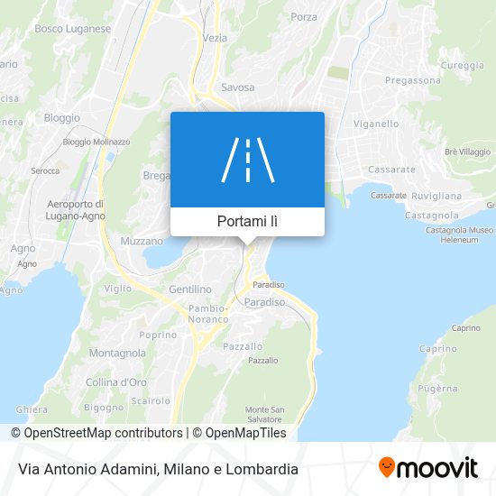 Come arrivare a Via Antonio Adamini, Lugano in treno, bus o navigazione?