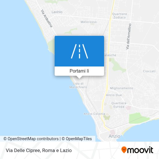 Come arrivare a Via Delle Cipree, Anzio in bus, treno o metro?