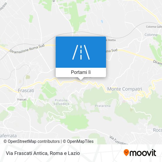 Come arrivare a Via Frascati Antica, Monte Porzio Catone in bus o metro?