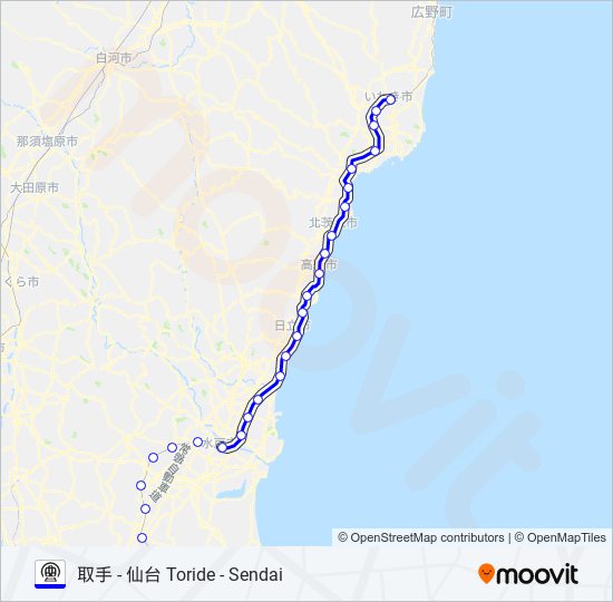 常磐線 joban line Route: Schedules, Stops & Maps - いわき [普通] Iwaki [Local ...