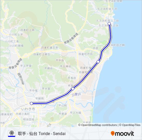 常磐線 joban line Route: Schedules, Stops & Maps - 久ノ浜 [普通] Hisanohama ...