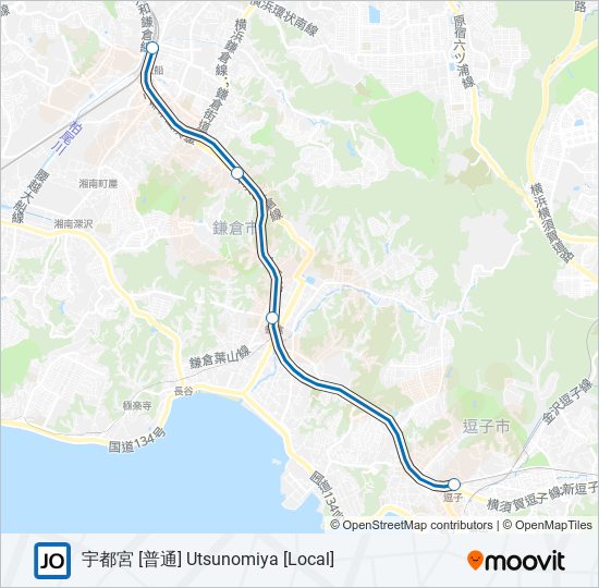 横須賀線 yokosuka line Route: Schedules, Stops & Maps - 宇都宮 [普通] Utsunomiya ...