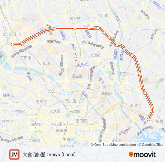 武蔵野線 musashino line Route: Schedules, Stops & Maps - 大宮 [普通] Omiya ...