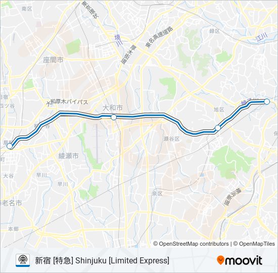 相鉄本線 sotetsu main line Route: Schedules, Stops & Maps - 新宿 [特急 ...