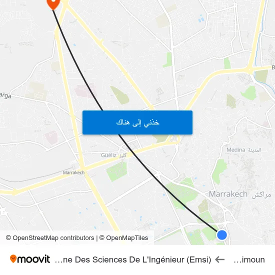 Sidi Mimoun إلى Ecole Marocaine Des Sciences De L'Ingénieur (Emsi ...