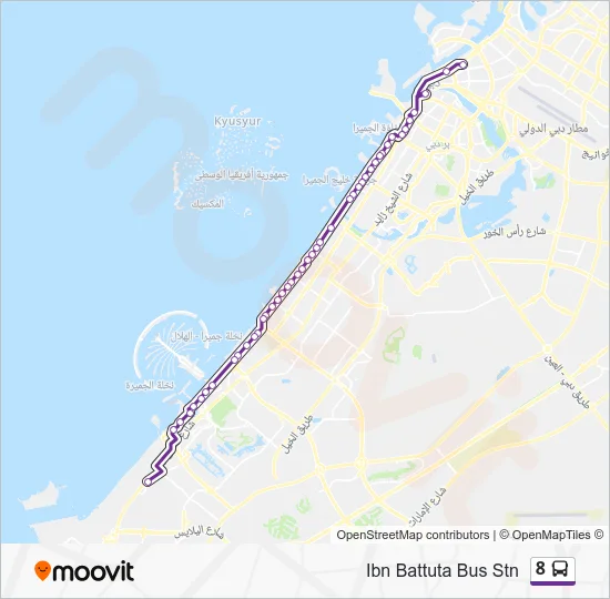 8 Route: Schedules, Stops & Maps - Ibn Battuta Bus Stn (Updated)