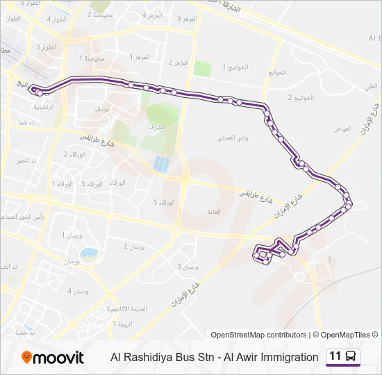 11 Route: Schedules, Stops & Maps - Al Awir Immigration (Updated)