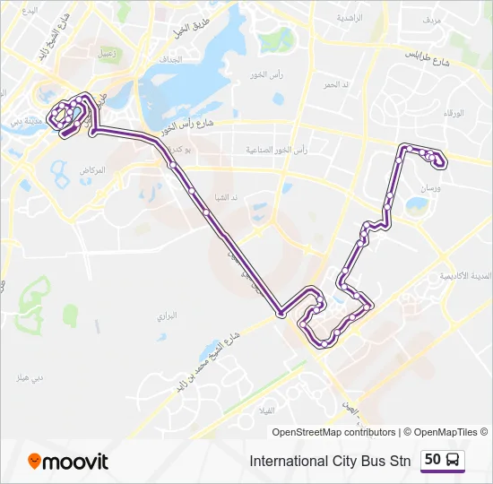 50 Route: Schedules, Stops & Maps - International City Bus Stn (Updated)