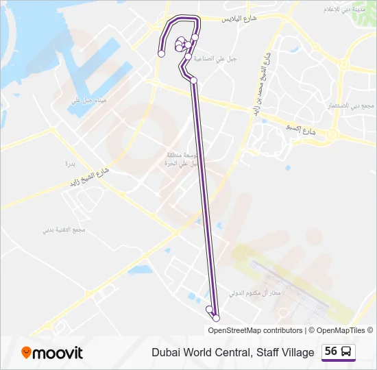 56 Route: Schedules, Stops & Maps - Dubai World Central, Staff Village ...