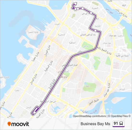 91 Route: Schedules, Stops & Maps - Business Bay Ms (Updated)