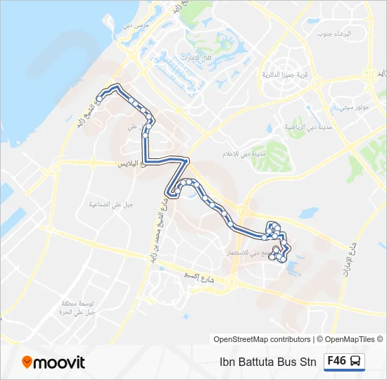 F46 Route: Schedules, Stops & Maps - Ibn Battuta Bus Station (Updated)